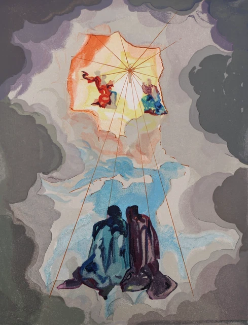 SALVADOR DALI: PARADISO 15, INCISIONE Originale, DIVINA COMMEDIA, 1960 ...