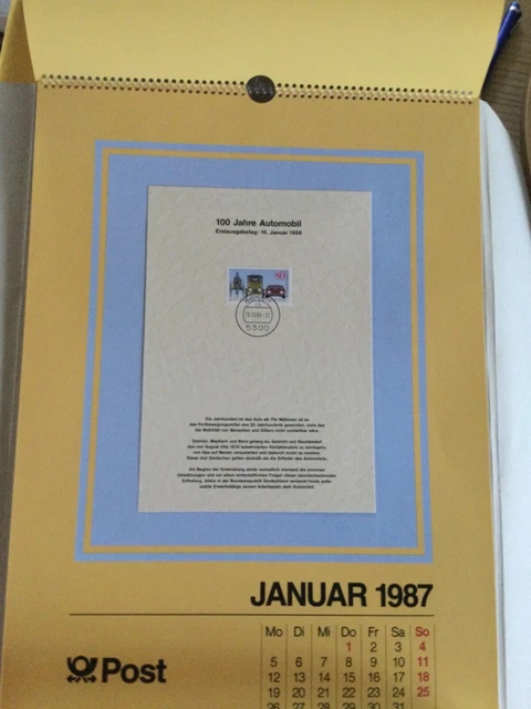 SONDERMARKEN KALENDER DEUTSCHE Post 1987 mit 12 Sondermarken EUR 5,00 ...