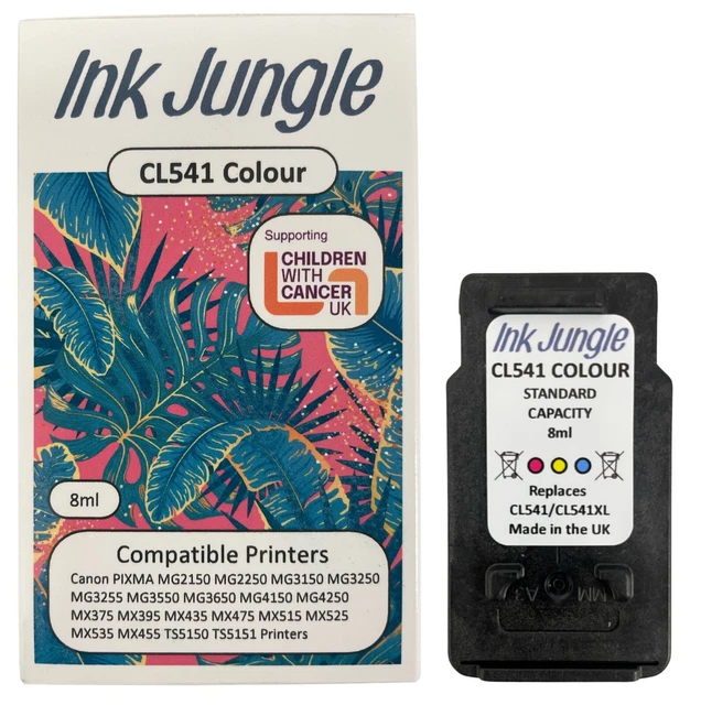INK JUNGLE CL541 Colour Ink Cartridge For Canon PIXMA MG3550 Inkjet ...