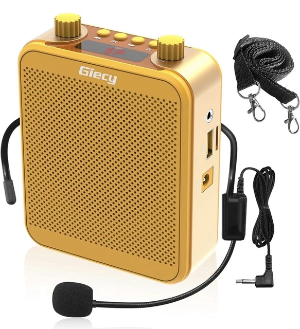 YELLOW GIECY G300 Portable Voice Amplifier with Headset Microphone & FM ...