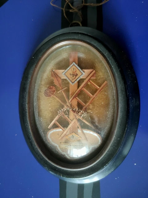 CADRE RELIQUAIRE ANCIEN instrument passion Christ croix relique 1900 MM ...