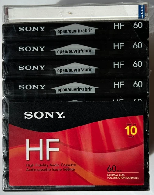 9 (NINE) SONY HF High Fidelity 60 Minute Audio Cassettes, new in ...