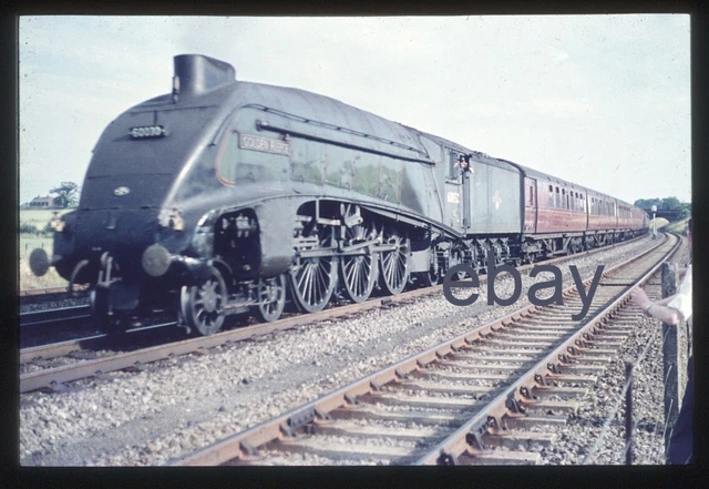 ORIGINAL 35MM SLIDE- ex LNER V2 60837 w/ vans at Holgate Junction, York ...