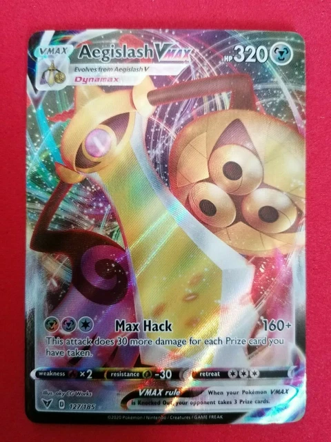 POKEMON - AEGISLASH VMAX 127/185 Ultra Raro - TENSIONE VIVIDA - ENG ...