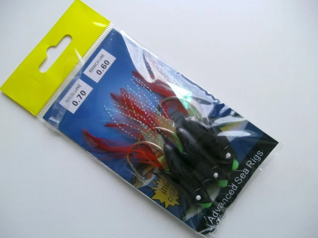 JUMBO HOKKAI SEA FISHING RIG - 3 x HOOK RIG COLOUR BLACK £3.49 ...