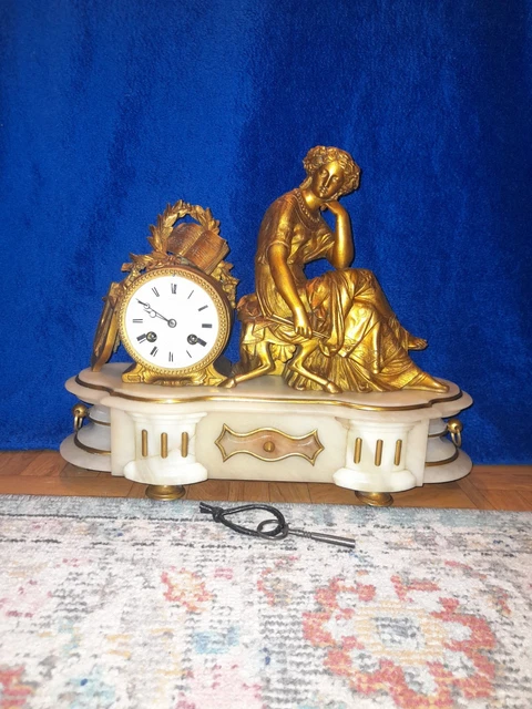 PENDULE ANCIENNE KAMINUHR Napoleon 3- Detouche -Deesse Euterpe - Moreau ...