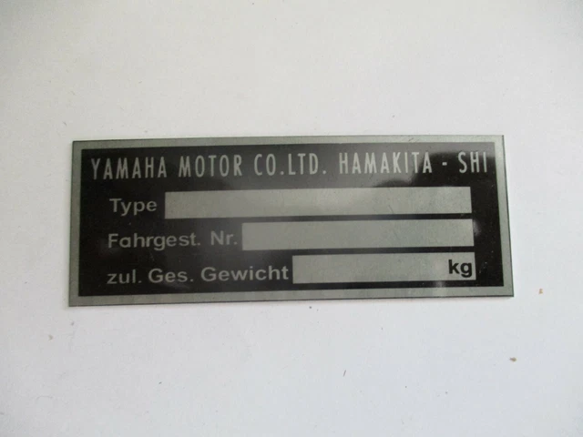 TYPENSCHILD SCHILD YAMAHA Motorrad bike Oldtimer s93 EUR 26,95 ...