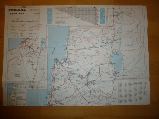 ANTIKE LANDKARTE ISRAEL 1968 Road Map 1:200 000 Englisch EUR 5,00 ...