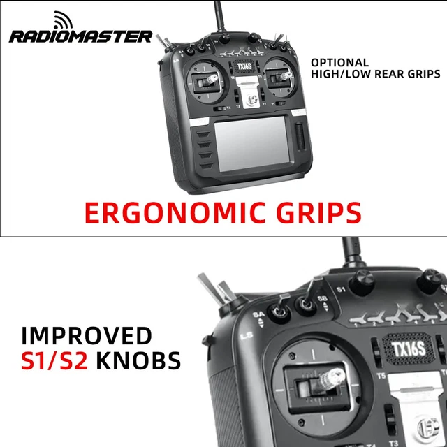 RADIOMASTER TX16S MKII Transmitter HALL V4.0 Gimbal ELRS 16CH Remote ...