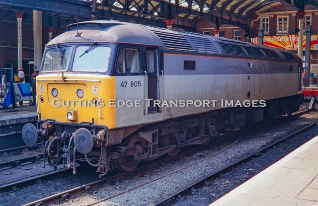 ORIGINAL RAILWAY SLIDE: Class 47 Diesel 47605 at Norwich 1989 D-1868 £3 ...