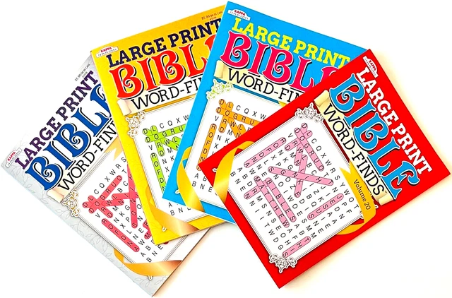 NEW LOT 4 Large Print BIBLE Word Search Find Seek Puzzle Books Kappa 67 ...