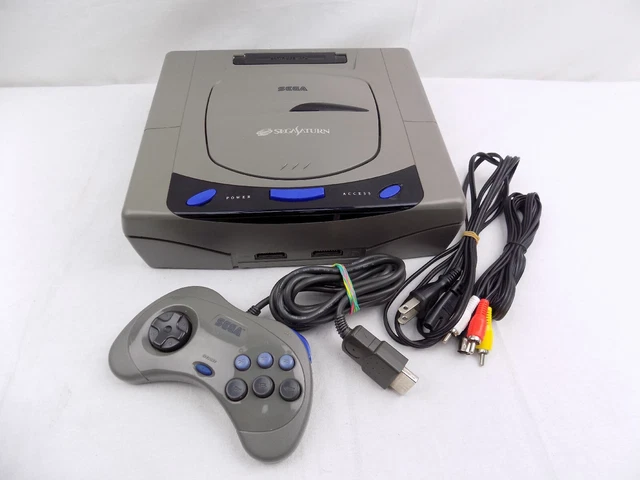 SEGA SATURN CONSOLE Grey Japanese JPN Region + Controller + Cables EUR ...