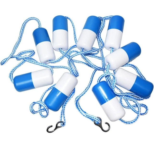 SWIMMING POOL SAFETY Divider Rope and Float Line Child Baby, 20’ w/ 9 ...