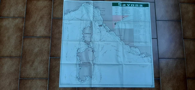 LIGURIA-GENOVA-SAVONA-MAPPA-NAUTICA-CROCIERE-1960- ORIGINALE ! EUR 8,99 ...