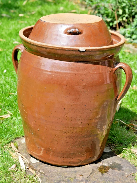 ANTIKER SAUERKRAUTTOPF, GÄRTOPF, Steinguttopf, alter Tontopf, 25 Liter ...