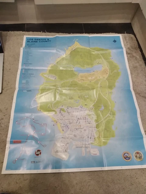 GRAND THEFT AUTO V MAP ONLY Los Santos GTA 5 PS4 XBOX £3.00 - PicClick UK