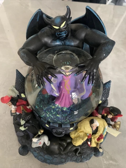 DISNEY VILLAINS PARADE Snow Globe Music Ursula Jafar Maleficent Pain ...