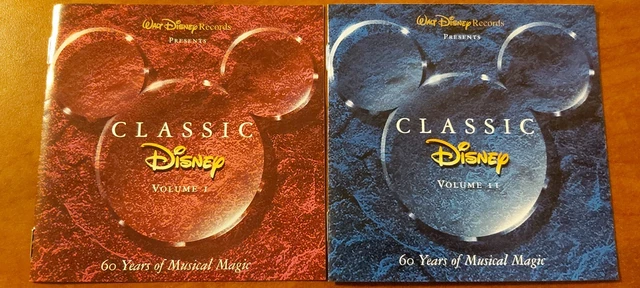 2 VG+ 1995 CDS DISNEY CLASSIC VOLUME 1 & 2. 60 YEARS OF MUSICAL MAGIC ...