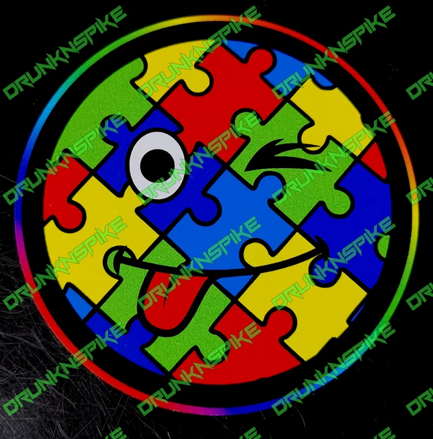 AUTISM FACE EMOJI smile Car Sticker Autistic Disability Funny Bumper ...