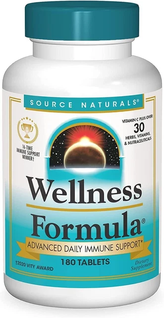 SOURCE NATURALS WELLNESS Formula 180 Tablets essential Multivitamins ...