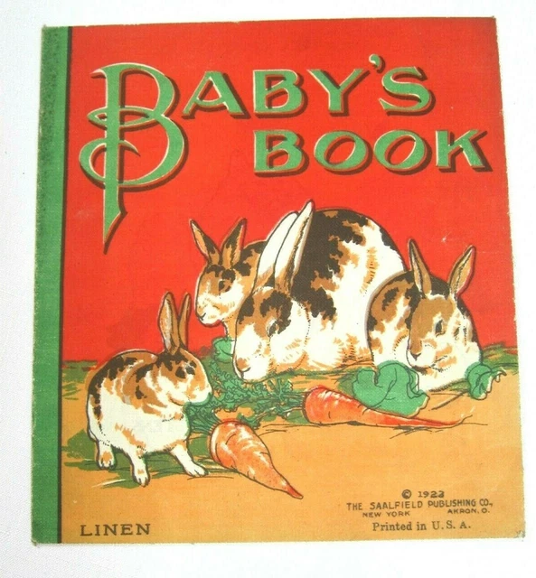 BABY'S BOOK LINEN Childrens Coloring Book Bunny Rabbits Saalfield ...