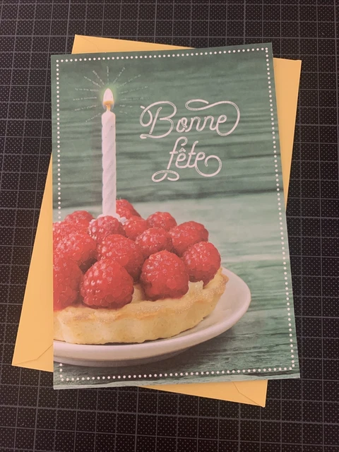 HALLMARK FRENCH BIRTHDAY Card: Bonne Fete Raspberries Tart Full Of ...