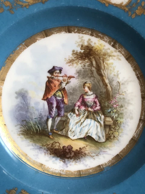 ASSIETTE CREUSE DE porcelaine Sèvres signature 1876 EUR 110,00 ...