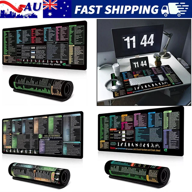 2025 EXCEL CHEAT Sheet Desk Mat Excel Shortcuts Mouse Pad Shortcuts ...