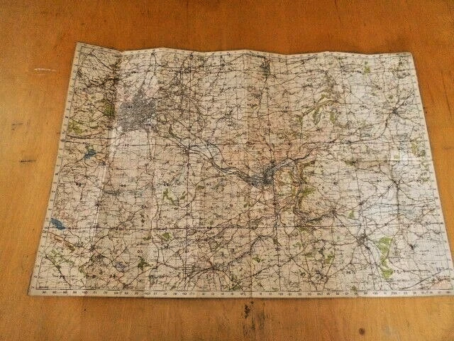 WW2 WAR MAP BATH Vintage sheet 111 cloth back owned Brigadier HG Howson ...