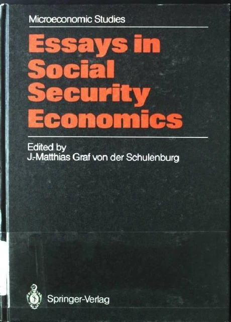 ESSAYS IN SOCIAL Security Economics: Selected Papers Conference of the ...