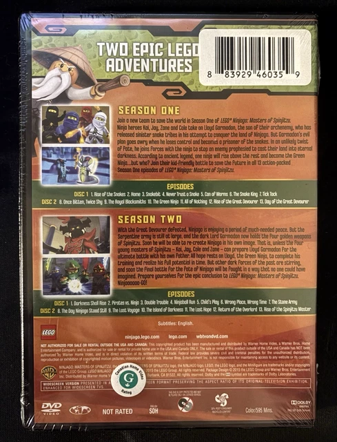 LEGO NINJAGO MASTERS of Spinjitzu Double Feature Season One & Two 4 ...