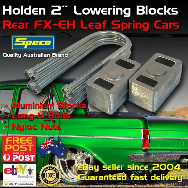 LOWERING BLOCK KIT 2" 50mm Suit Early Holden 48-125 FX FJ FE FB FC EK ...