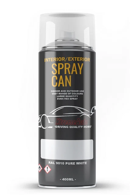 RAL 9010 PURE white Aerosol Spray Paint Gloss Finish Indoor/Outdoor DIY ...