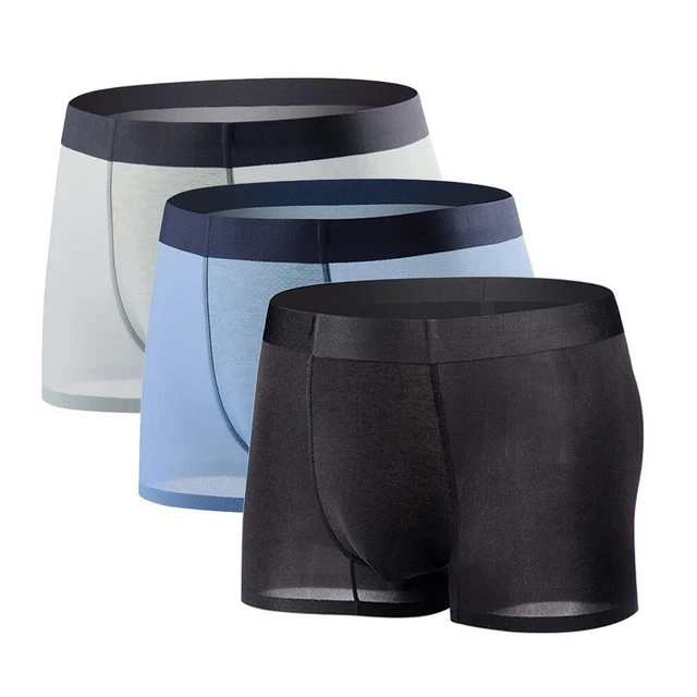 BOXER HOMME SEXY Transparent Soie Glacée sous-Vêtement Invisible Mince ...
