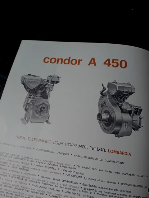 BROCHURE GUIDETTI CONDOR A450 MOTORI INDUSTRIALI MOTOREN ENGINE MOTEUR ...