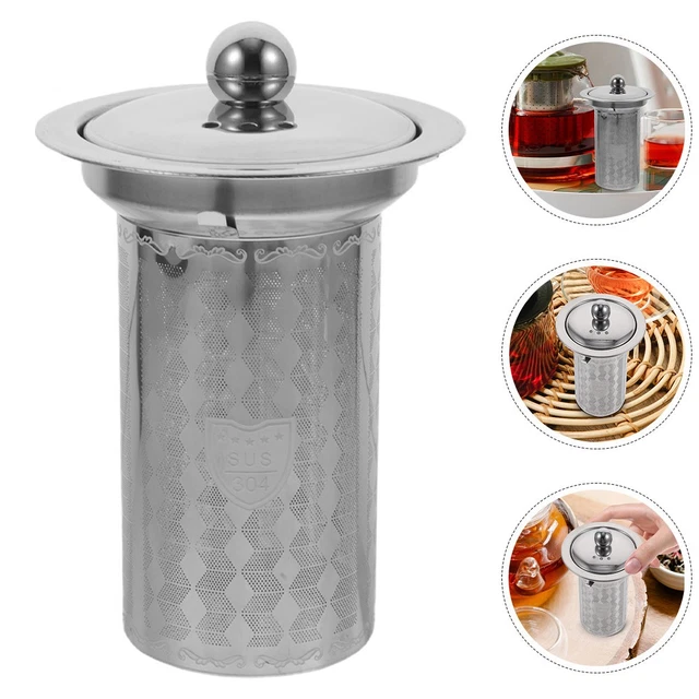 TEA INFUSER STAINLESS Steel Tea Filter with Lid Loose Tea Cooking ...
