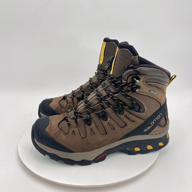 SALOMON QUEST 4D GTX Gore Tex Men Size 9 Brown Leather Contagrip Hiking ...