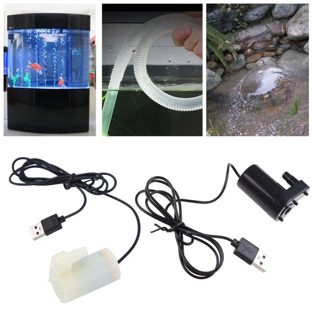 MICRO MINI SUBMERSIBLE Water Pump Fish Tanks Aquarium Usb Powered for ...