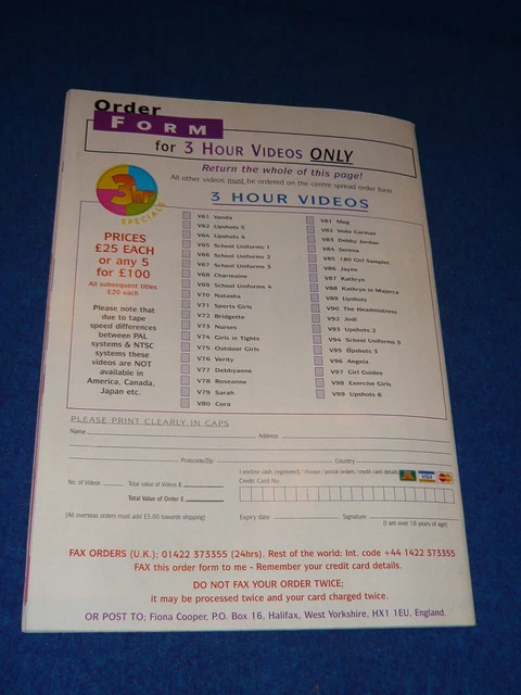 FIONA COOPER CATALOGUE Magazine 1997 Issue 5 U.K. SEXY MODELS Videos ...
