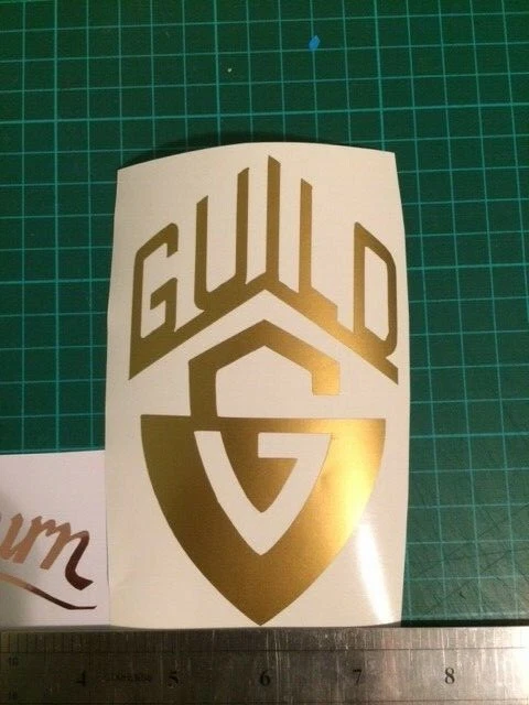 GUILD GUITAR HARD Case Decal Sticker Gold High Quality £3.65 - PicClick UK