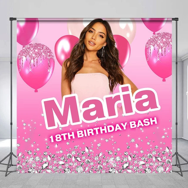 PINK BALLOONS CUSTOM Photo 18th Birthday Backdrop $35.97 - PicClick AU