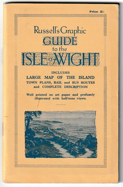RUSSELLS GUID TO The Isle Of Wight Large Map Town Plans Rail And Bus ...