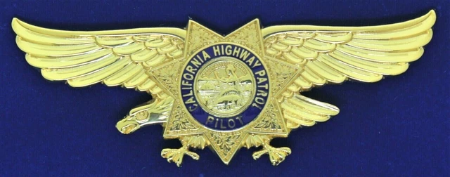 CHP CALIFORNIA HIGHWAY Patrol Police Wing Pilot Wing Badge Numbered CB2 ...