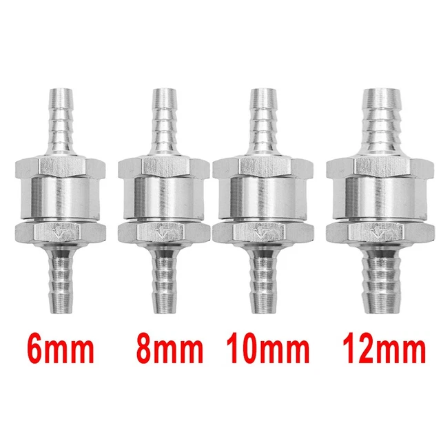 6/8/10 / 12MM Aluminum One-Way Check Valve Fuel Water Vapor/Air Vacuum ...