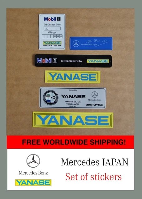 MERCEDES BENZ JAPAN Set od stickers YANASE decal Alte intern Aufkleber ...