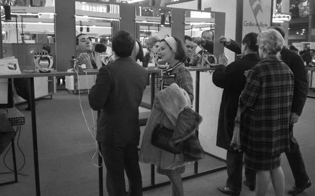 ROGER COGGIO PASCALE Audret at the Salon des Arts Menagers- 1963 Old ...