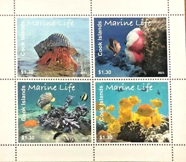 COOK ISLANDS 2023 - Marine Life of Cook Islands Miniature Sheet - MNH ...
