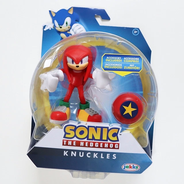 SONIC THE HEDGEHOG KNUCKLES 4" Figure + Star Spring JAKKS Pacific SEGA ...