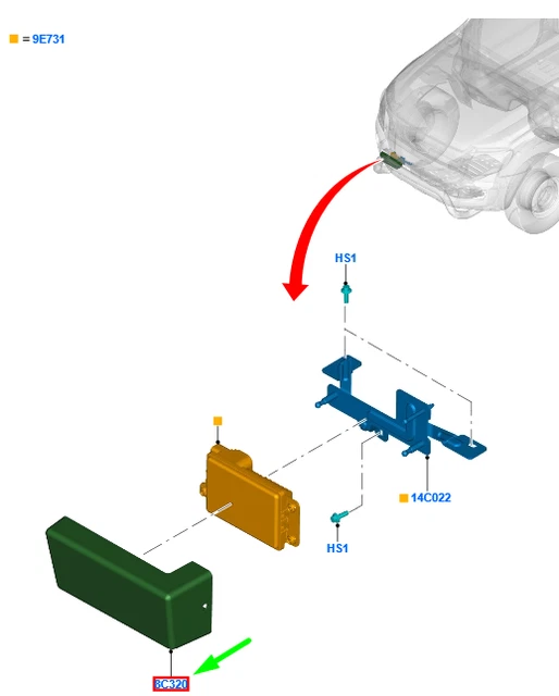 FORD RANGER T6 MK1 Front Speed Control Cover 1920099 EB3T-9G924-AA NEW ...