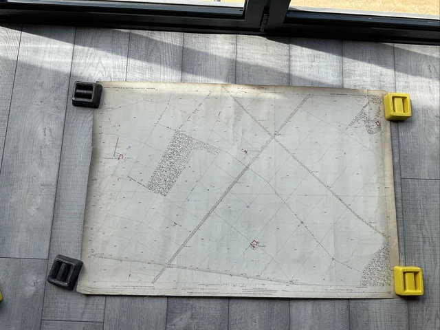 ANTICA MAPPA OLD Ordnance 1877 Kirby Sutton ad Ashfield Coxmoor ...